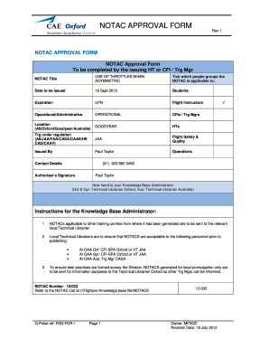 Fillable Online NOTAC APPROVAL FORM - sabena-azcom Fax Email Print ...