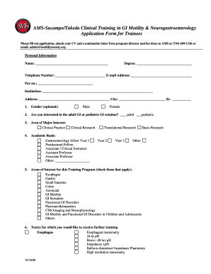 Fillable Online AMS trainee application Form Revised 121806doc Fax ...