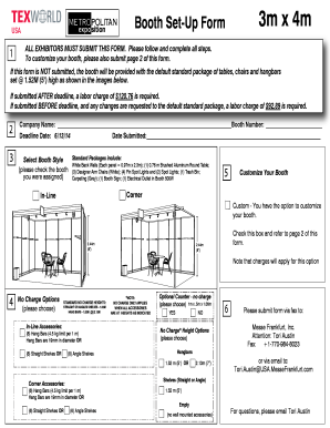 Fillable Online Booth SetUp Form 1 3m x 4m ALL EXHIBITORS MUST SUBMIT ...