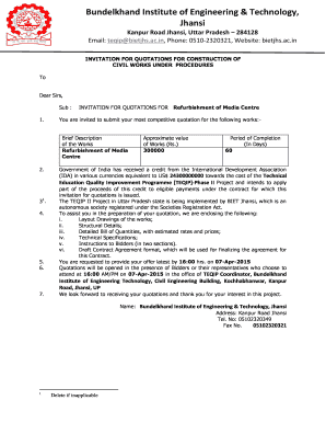 Fillable Online bietjhs ac CIVIL WORKS UNDER PROCEDURES Fax Email Print ...