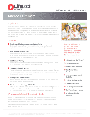 Fillable Online LifeLock Ultimate Fax Email Print - pdfFiller