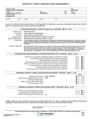 Fillable Online Identity Theft Protection Worksheet - Data Consultants ...