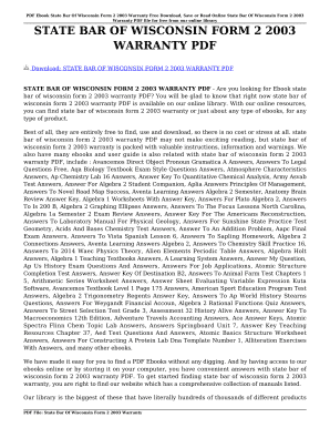 Fillable Online pjgfds STATE BAR OF WISCONSIN FORM 2 2003 WARRANTY PDF - pjgfds Fax Email Print ...