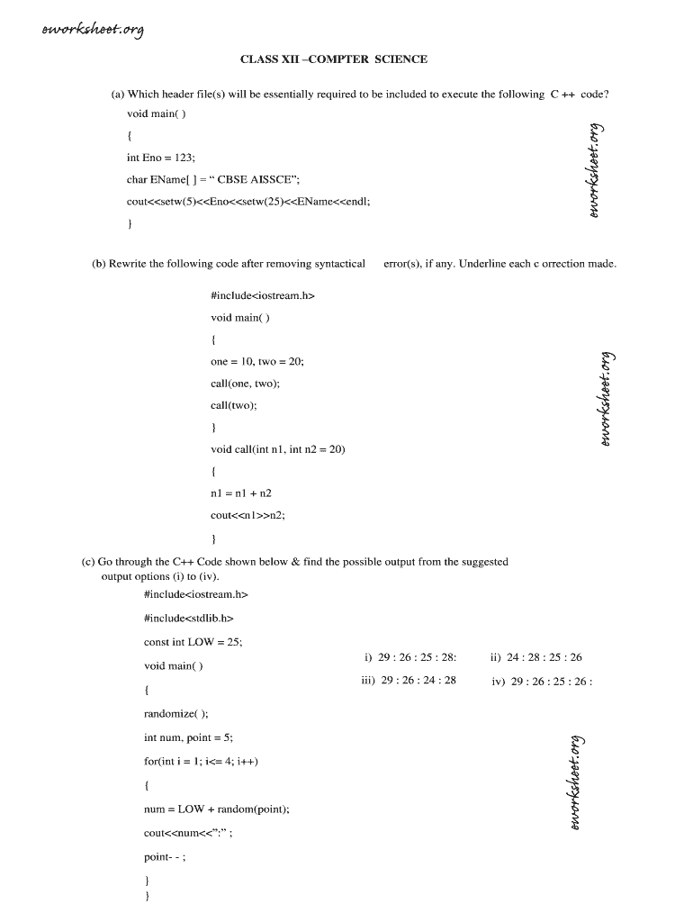 Fillable Online eworksheet Eworksheetorg Name Fax Email Print - pdfFiller