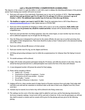 Fillable Online AJCA TEAM FITTING COMPETITION GUIDELINES Fax Email ...