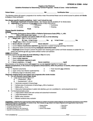 Fillable Online STROKE COMA - Hospice of the Piedmont Fax Email Print ...