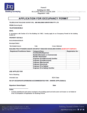 Fillable Online Occupancy Permit Application Form Online Fax Email Print - pdfFiller