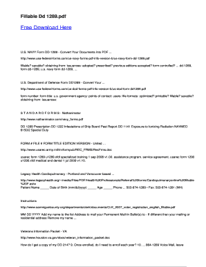 Fillable Online Dd 1289 - pdfsdocuments2com Fax Email Print - pdfFiller