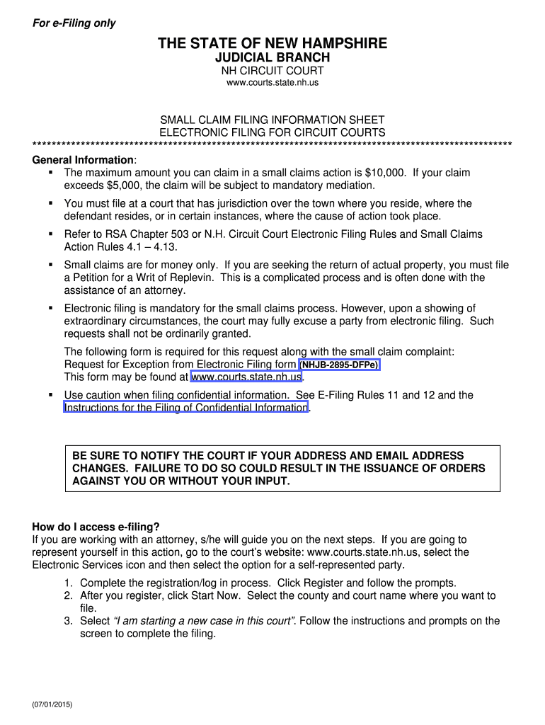 Fillable Online NH CIRCUIT COURT Fax Email Print - pdfFiller