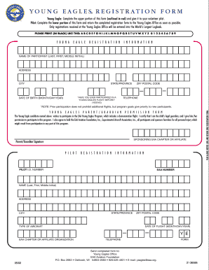 Fillable Online YOUNG EAGLES REGISTRATION FORM Fax Email Print - pdfFiller