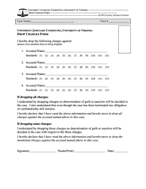 Fillable Online student virginia Drop bCharges Formb - University of ...