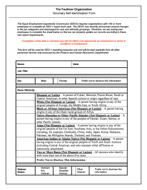 Fillable Online myfaulkner Voluntary Self-Identification Form ...