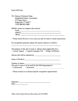 Fillable Online Stock Gift letter - originlibraryconstantcontactcom Fax ...
