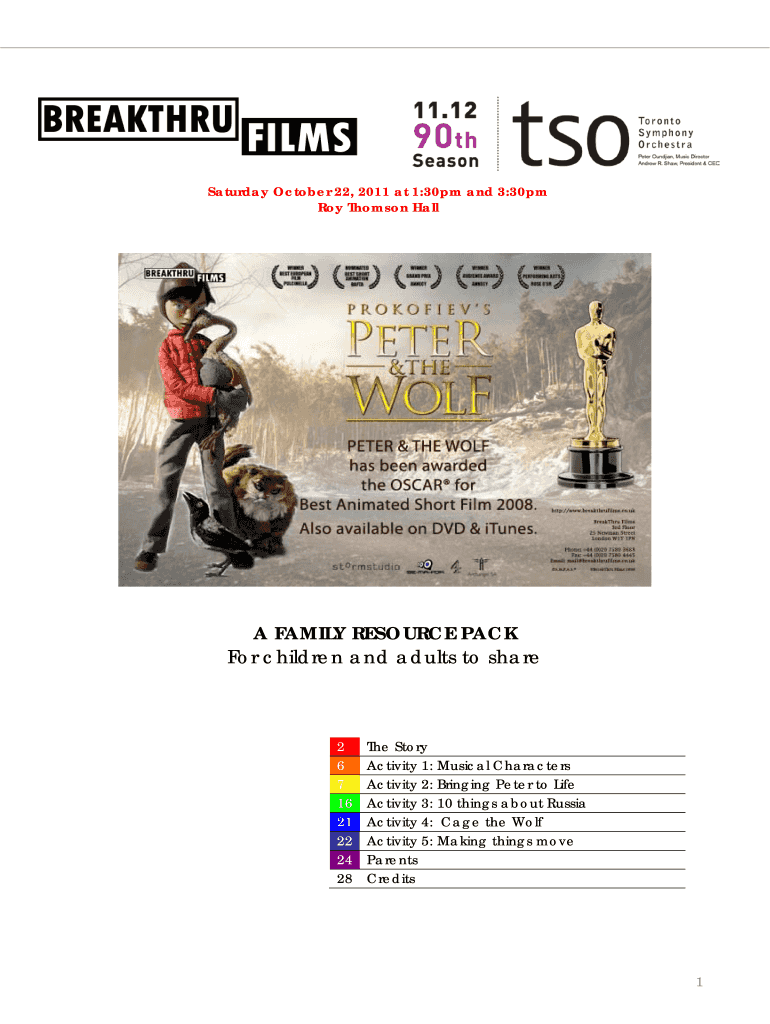 Fillable Online A FAMILY RESOURCE PACK For children and adults to share ...