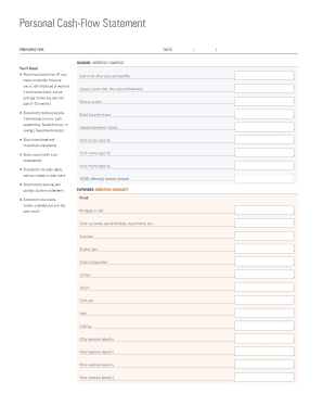 Fillable Online Personal Cash-Flow Statement Fax Email Print - pdfFiller
