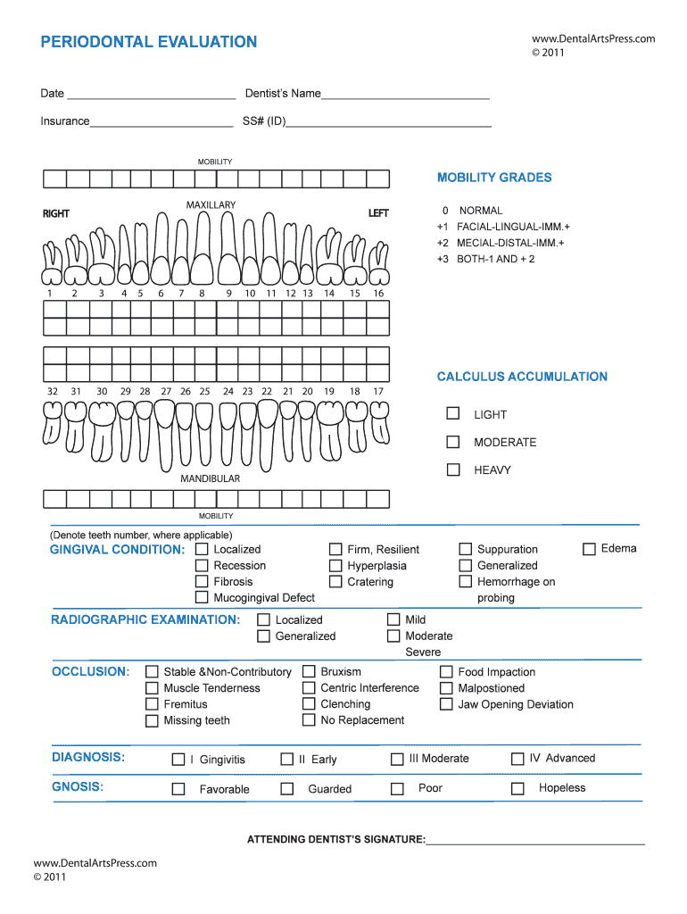 Fillable Online Perio charting form Fax Email Print - pdfFiller