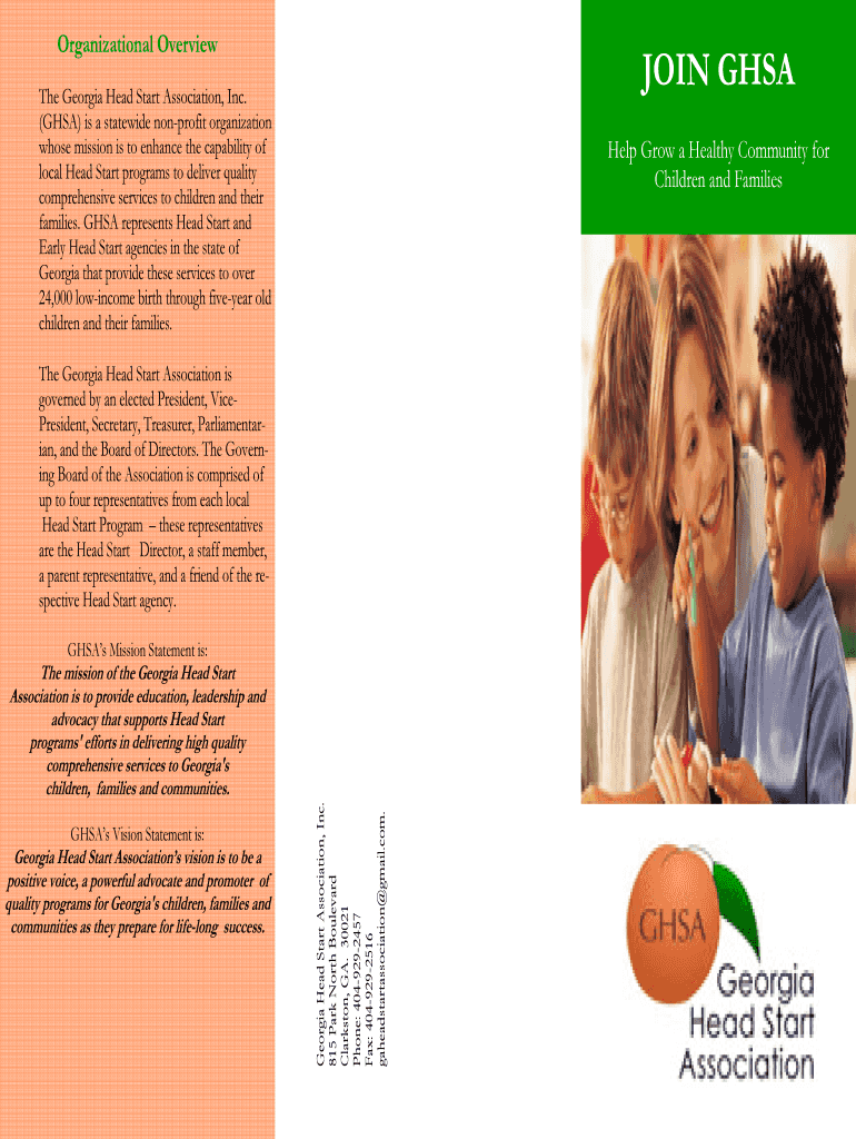 Fillable Online georgiaheadstart Organizational Overview JOIN GHSA ...