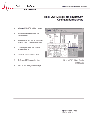 Fillable Online Micro-DCI MicroTools 53MT6000A Configuration Software ...