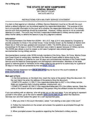 Fillable Online INSTRUCTIONS FOR A MILITARY SERVICE STATEMENT Fax Email ...
