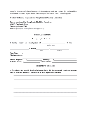 Fillable Online pycourts How to File A Complaint Against A Judge ...