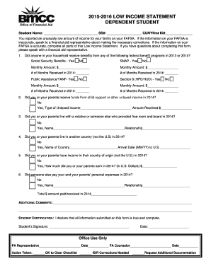 Fillable Online bmcc cuny Low Income Dep 15.docx Fax Email Print - pdfFiller