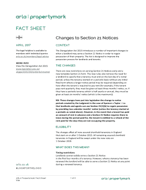 Fillable Online Changes to Section 21 Notices Fax Email Print - pdfFiller