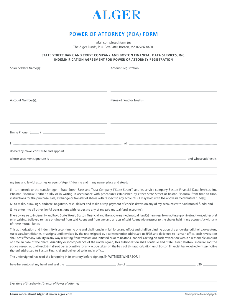 Fillable Online POWER OF ATTORNEY (POA) FORM Fax Email Print - pdfFiller