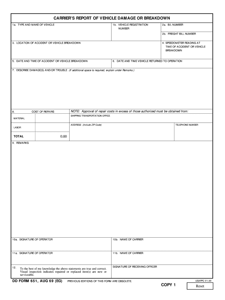 Fillable Online U.S. DOD Form dod-dd-651. Free download Fax Email Print ...