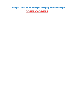 Fillable Online Sample Letter From Employer Verifying Study Leave Fax ...