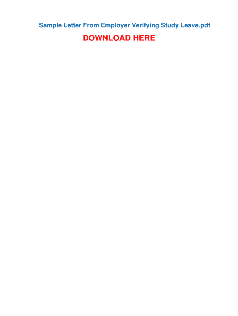 Fillable Online Sample Letter From Employer Verifying Study Leave Fax ...