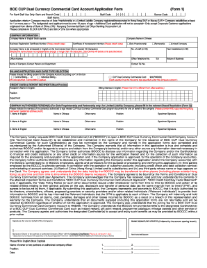 Fillable Online BOC CUP Dual Currency Commercial Card Account ...