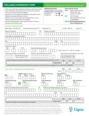Fillable Online WELLNESS SCREENING FORM Instructions for patients Fax ...