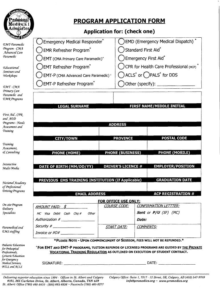 Fillable Online promedics EMS15 Flyer Jul28292015 - promedicsorg Fax ...