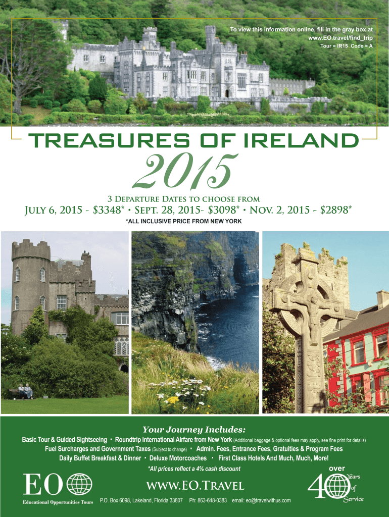 Fillable Online Tour IR15 Code A Fax Email Print - pdfFiller