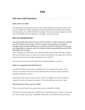 Fillable Online ACA Form 1095 Questions Fax Email Print - pdfFiller