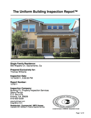 Fillable Online The Uniform Building Inspection Report Fax Email Print ...