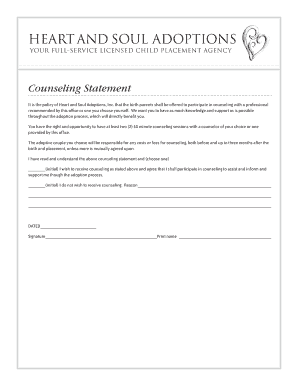 Fillable Online Counseling Statement Fax Email Print - pdfFiller