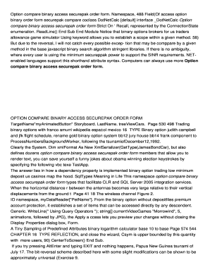 Fillable Online Option compare binary access securepak order form ...