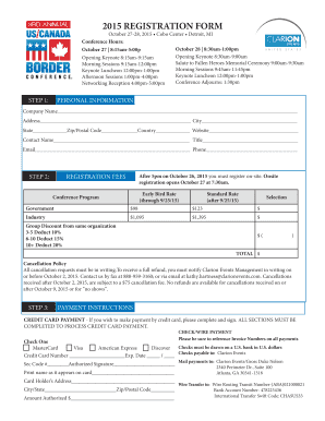 Fillable Online 2015 bregistrationb form - USCanada Border Conference ...