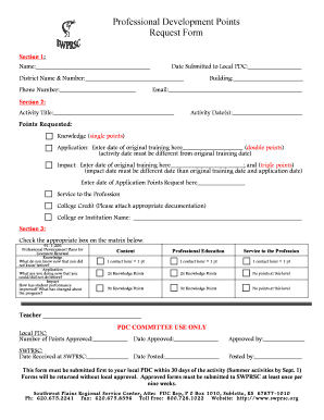 Fillable Online usd422 PDC Points Request Form - USD 422 Fax Email ...