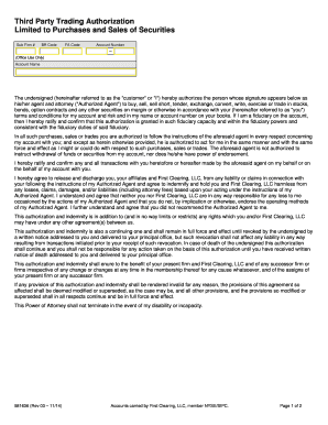 Fillable Online Third Party Trading Authorization Fax Email Print ...