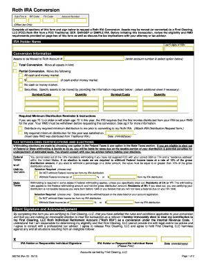 Fillable Online Roth IRA Conversion - cutter-cocom Fax Email Print ...