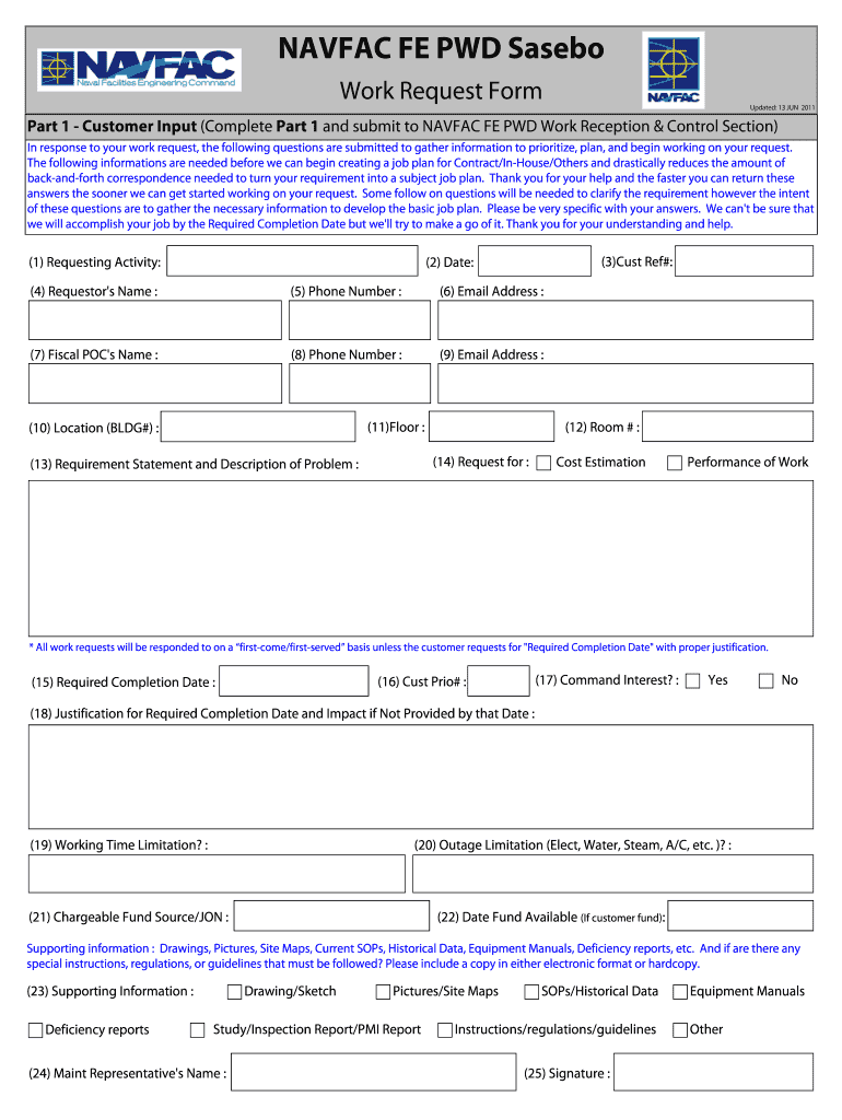 Fillable Online cnic navy NAVFAC FE PWD Sasebo - cnicnavymil Fax Email ...
