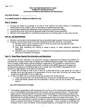 Fillable Online labor ny FORM ETA 790 Attachment #1 Fax Email Print ...