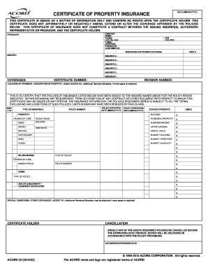 Fillable Online Sample Certificate of Insurance (COI) - Esri Fax Email ...