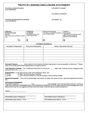 Fillable Online misbo memberclicks Truth in Lending Disclosure ...