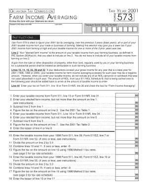 Fillable Online Oklahoma Tax Commission Farm Income Averaging FORM 573 ...