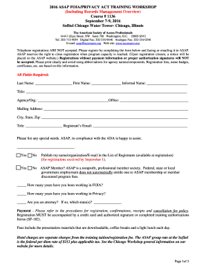 Fillable Online accesspro Draft 1 - ASAP Workshop Registration Form ...
