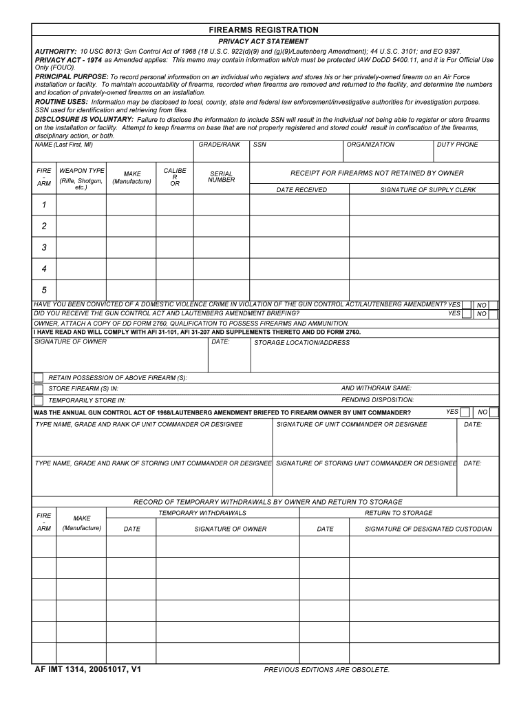 Fillable Online PRIVACY ACT STATEMENT AUTHORITY PRIVACY ACT - 1974 Fax ...