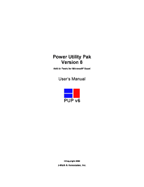 Fillable Online Power Utility Pak Version 6 - The Spreadsheet Page Fax ...
